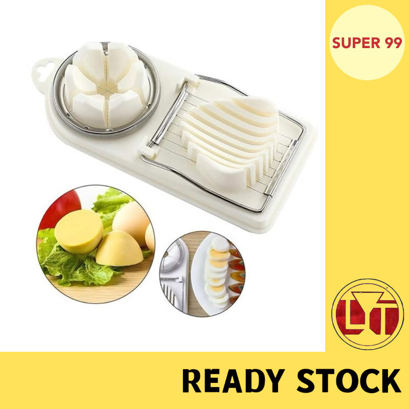 (2 in 1) Egg Cutter Egg Slicer Pemotong Telur Rebus Fruit Slice ...