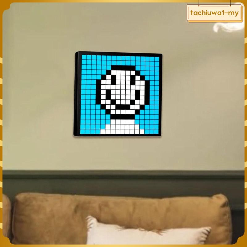 [TachiuwadcMY] Pixel Display Pixel Animation Clock Gaming Room Decor ...