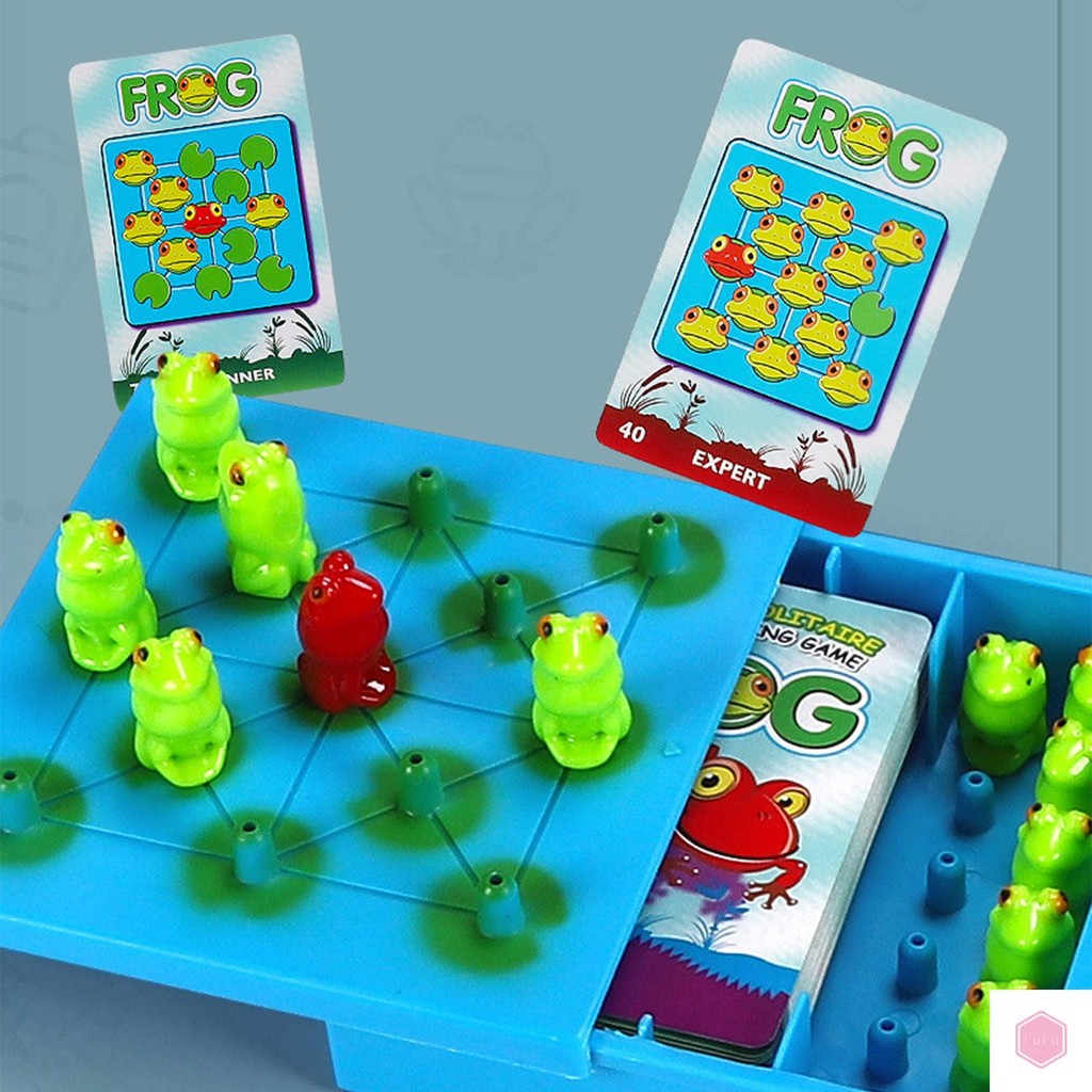 Frog Checkers Fun Game Chess Toy Logic Reasoning Puzzle Checkerboard ...