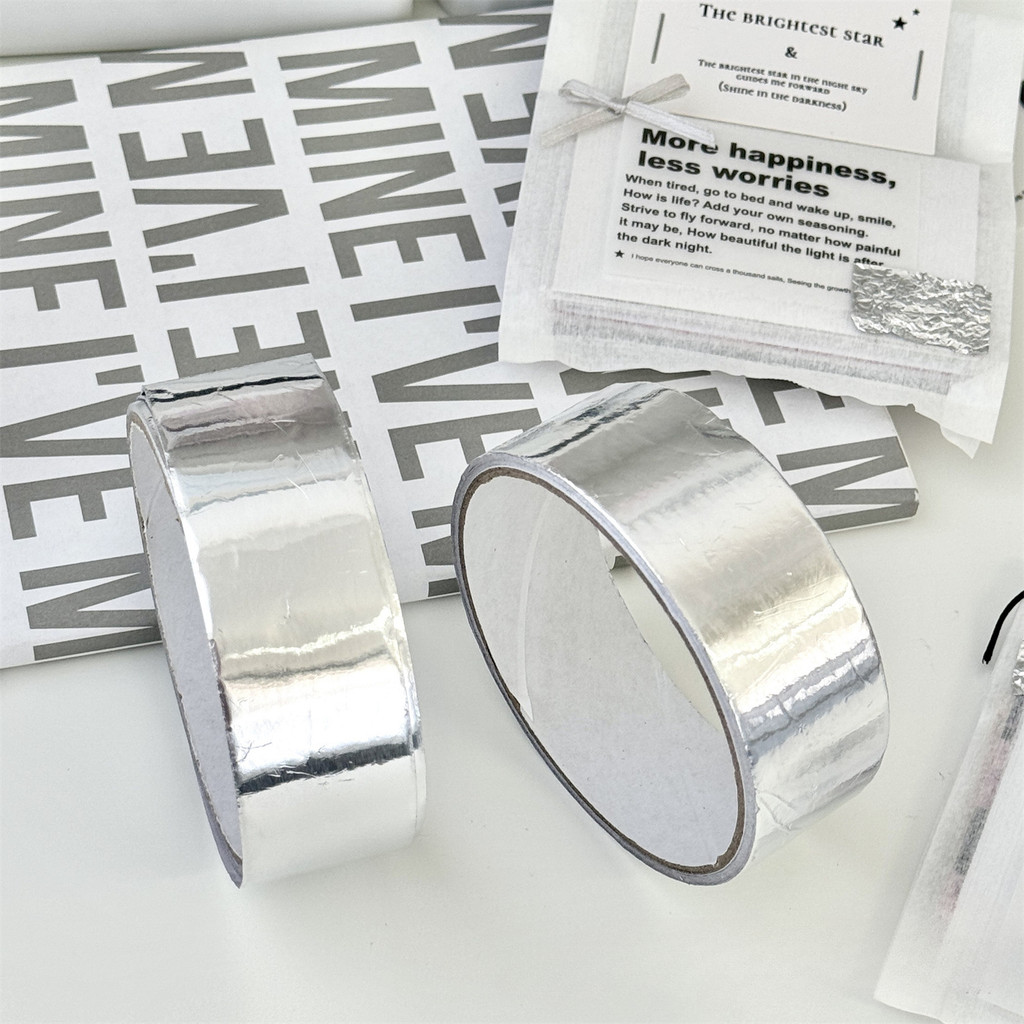 5m/roll Ins Silver Tinfoil Sticker Tape DIY Gift Packing Decoration ...