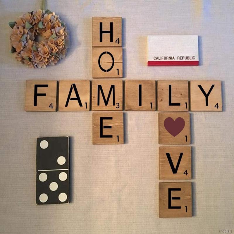 Kedai 26 Keping/set Templat Stensil Huruf Stensil Gaya Scrabble Boleh ...