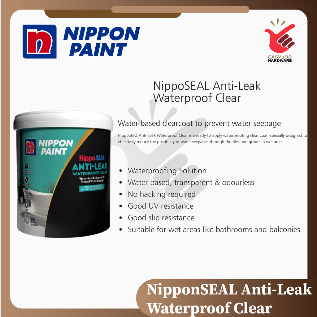 1kg Nippon Paint NippoSeal Anti Leak Waterproof Clear 防漏防水透明 | Shopee ...