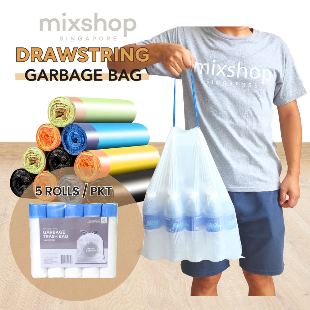 MS Trash Bag, Drawstring Garbage Bag, Trash Bag, Rubbish Bag, Plastic ...
