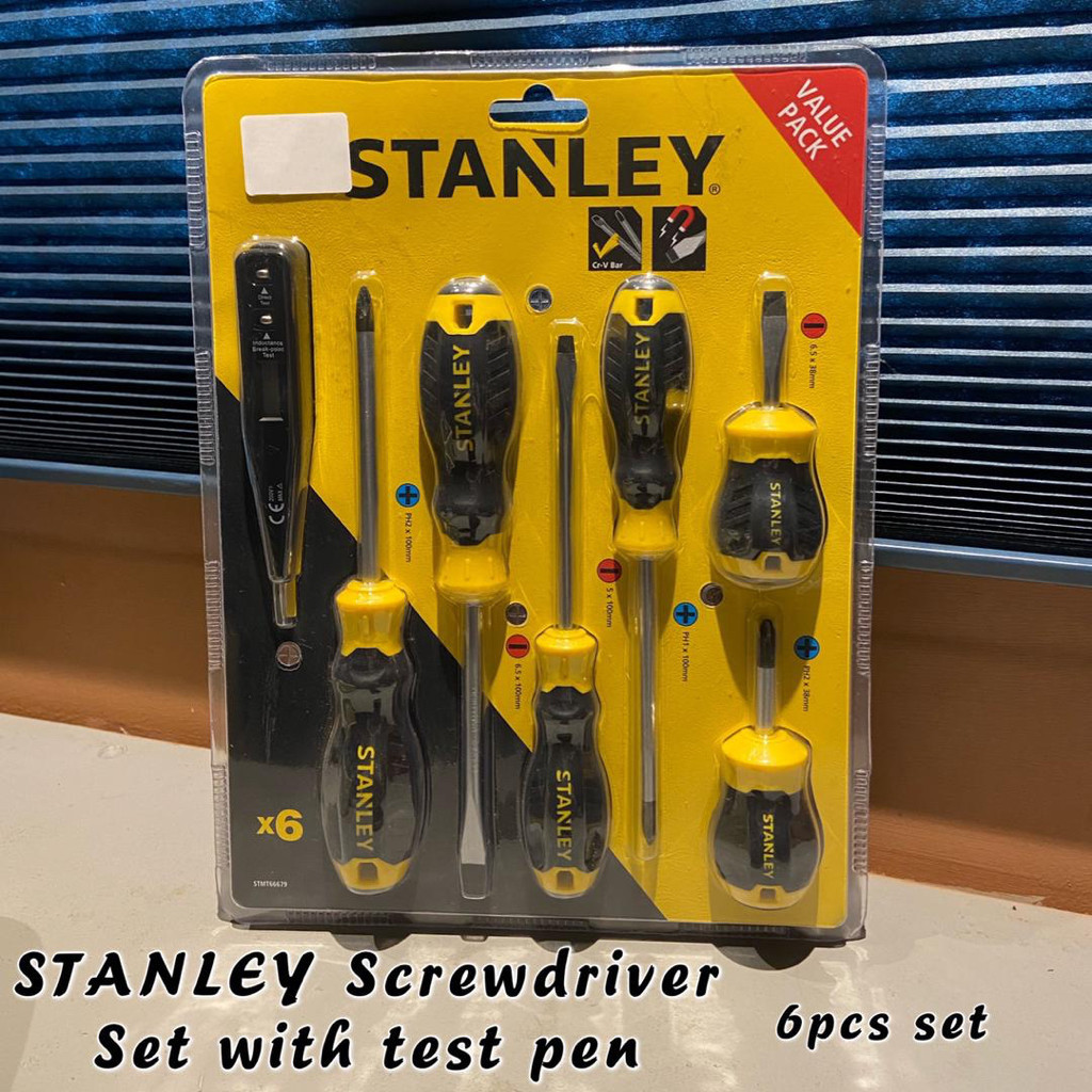 STANLEY Screwdriver Set with test pen// 6pcs Cushion Grip Screwdriver ...
