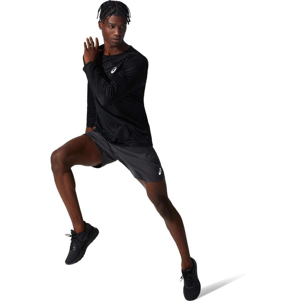 Asics Mens Silver Mens Long Sleeve Running T Shirt (Hitam) - Sports ...