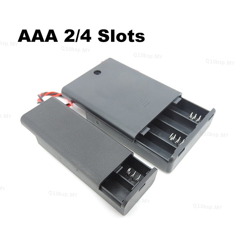2Slot 4Slot AAA Battery Holder Case Box 2xAAA 4XAAA 3v 6v 1.5v Leads ON ...