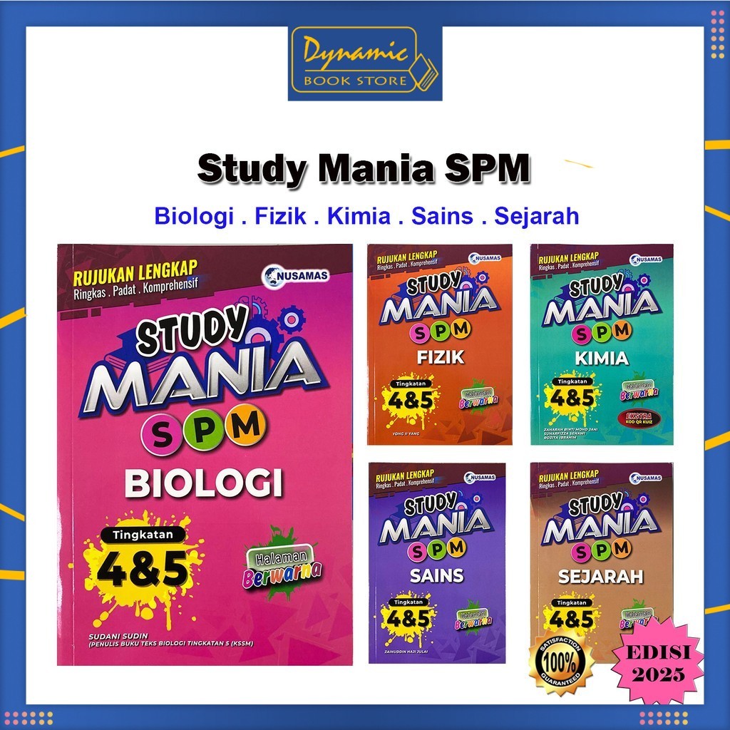 Buku Rujukan : Study Mania SPM Tingkatan 4 / 5 KSSM Edisi 2025 - Fizik / Kimia / Biologi ...