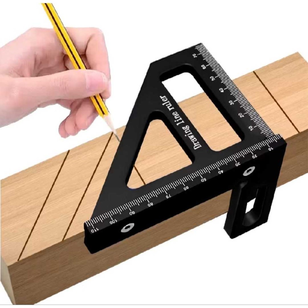 Toohr Angle Measuring Ruler Drawing Line Ruler 3D 45/90 Degree - TO1 ...