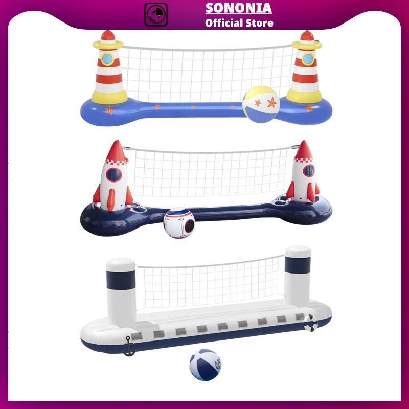 [SONONIA] Inflatable Pool Volleyball Game Set Inflatable Volleyball Net ...