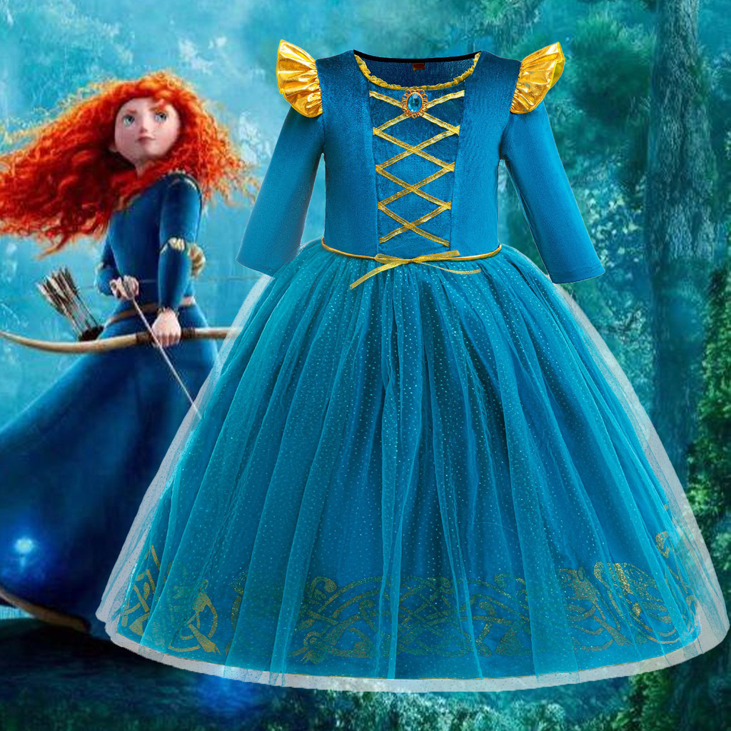 Christmas Children Princess Merida Dress Up Carnival Party Brave ...