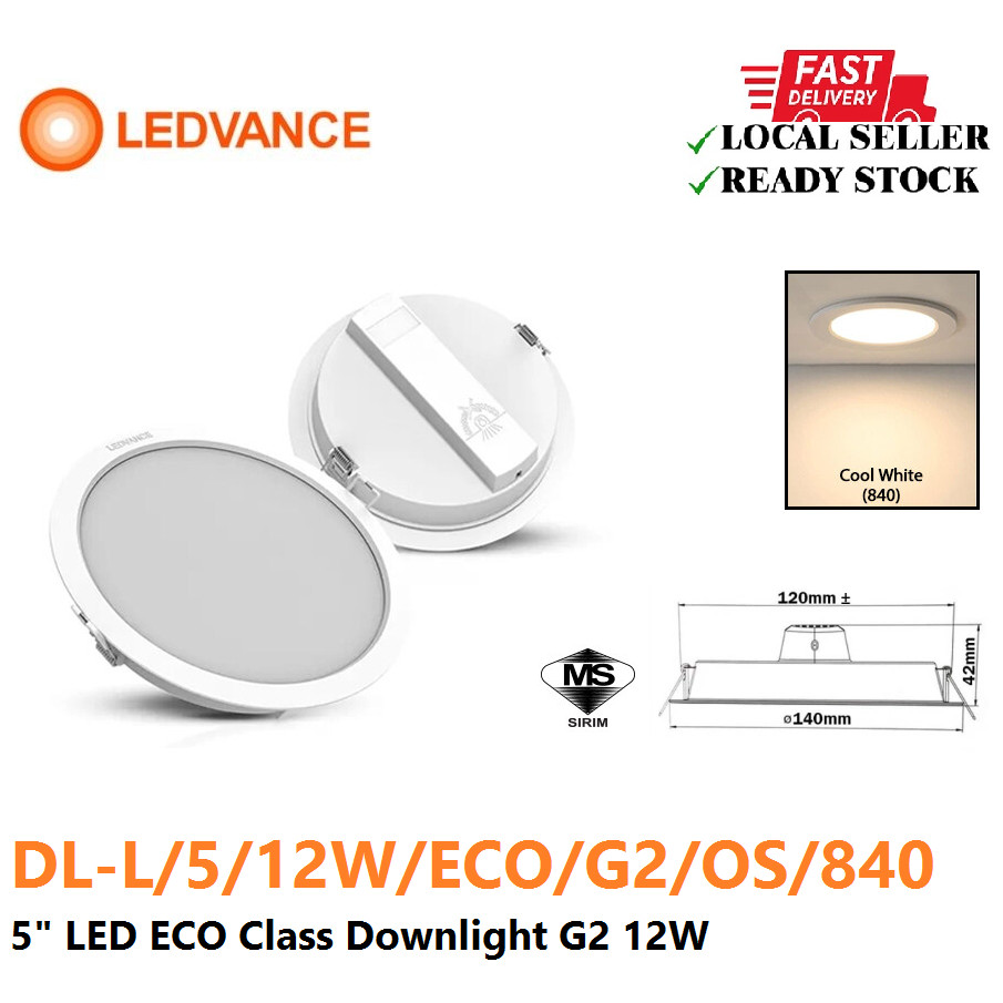 LEDVANCE 5" LED ECO Class Downlight G2 12W Cool White 4000K | Shopee ...
