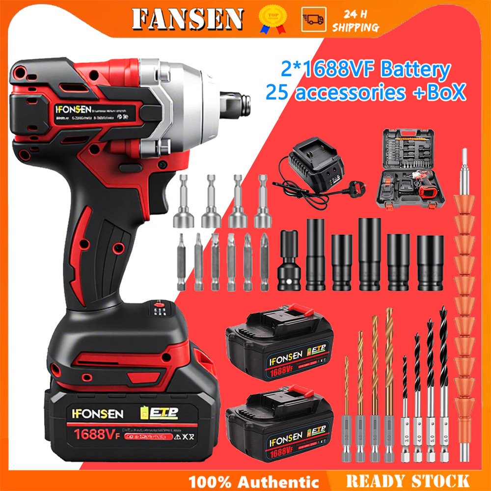 Impact Wrench 1/2" And 1/4"Connecter 800N.M Cordless Impact Wrench ...