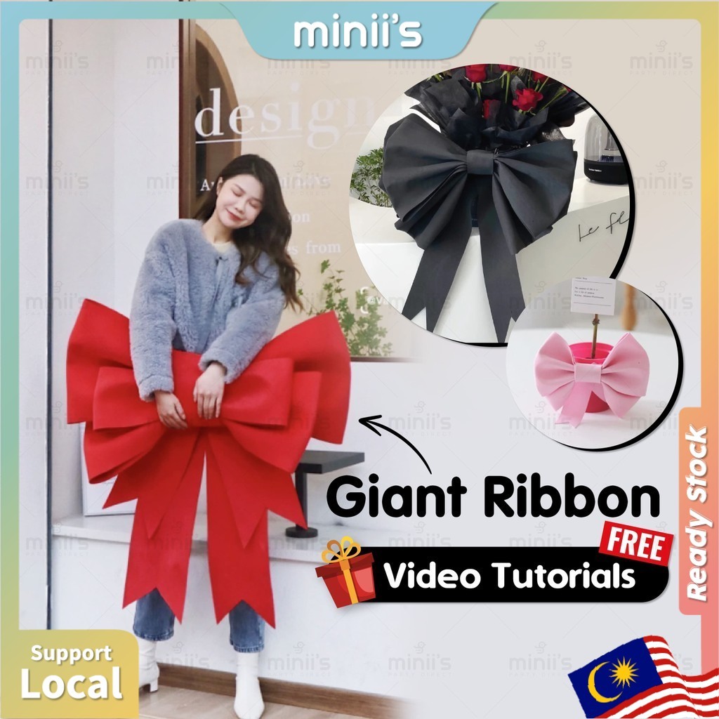 MINIIS Giant Ribbon Bow Car Ribbons DIY Instagram Super Big Ribbons Bow ...