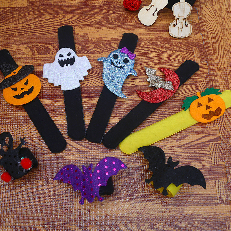 Halloween Night Kid Cartoon Pumpkin Bat Ghost Wrist Strap Bracelet Pop ...