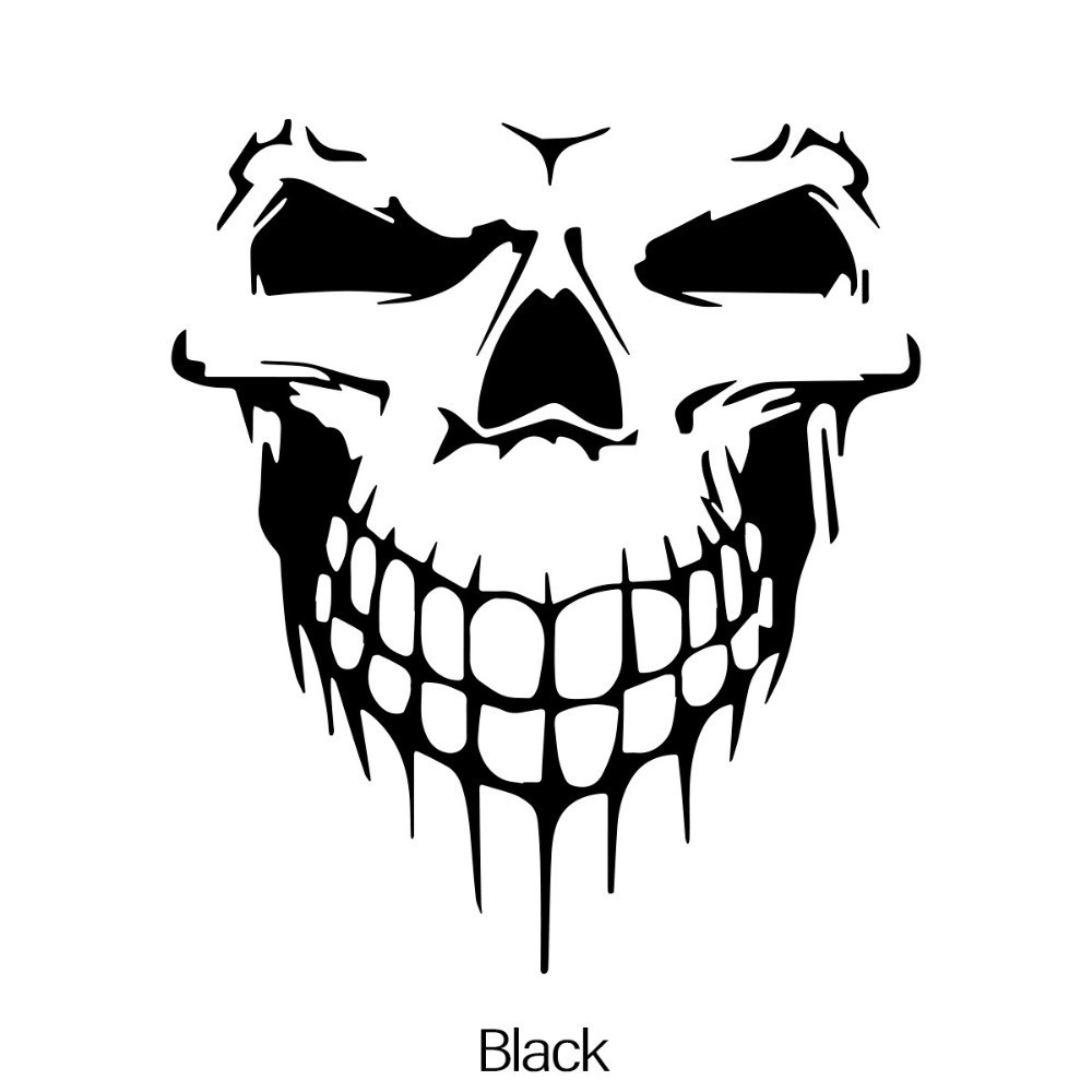 Skull Car Sticker Vinyl Water Proof Reflective Car External Accessories ...