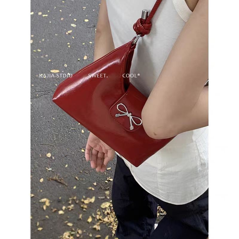 Portable Red Bag Women's New Style Trendy Korean Niche Underarm Bag All ...