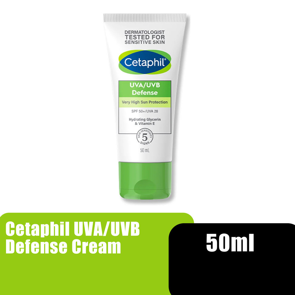 CETAPHIL UVA/UVB Defense Cream (50ml) Sunscreen SPF50+, Sunblock, Sun ...