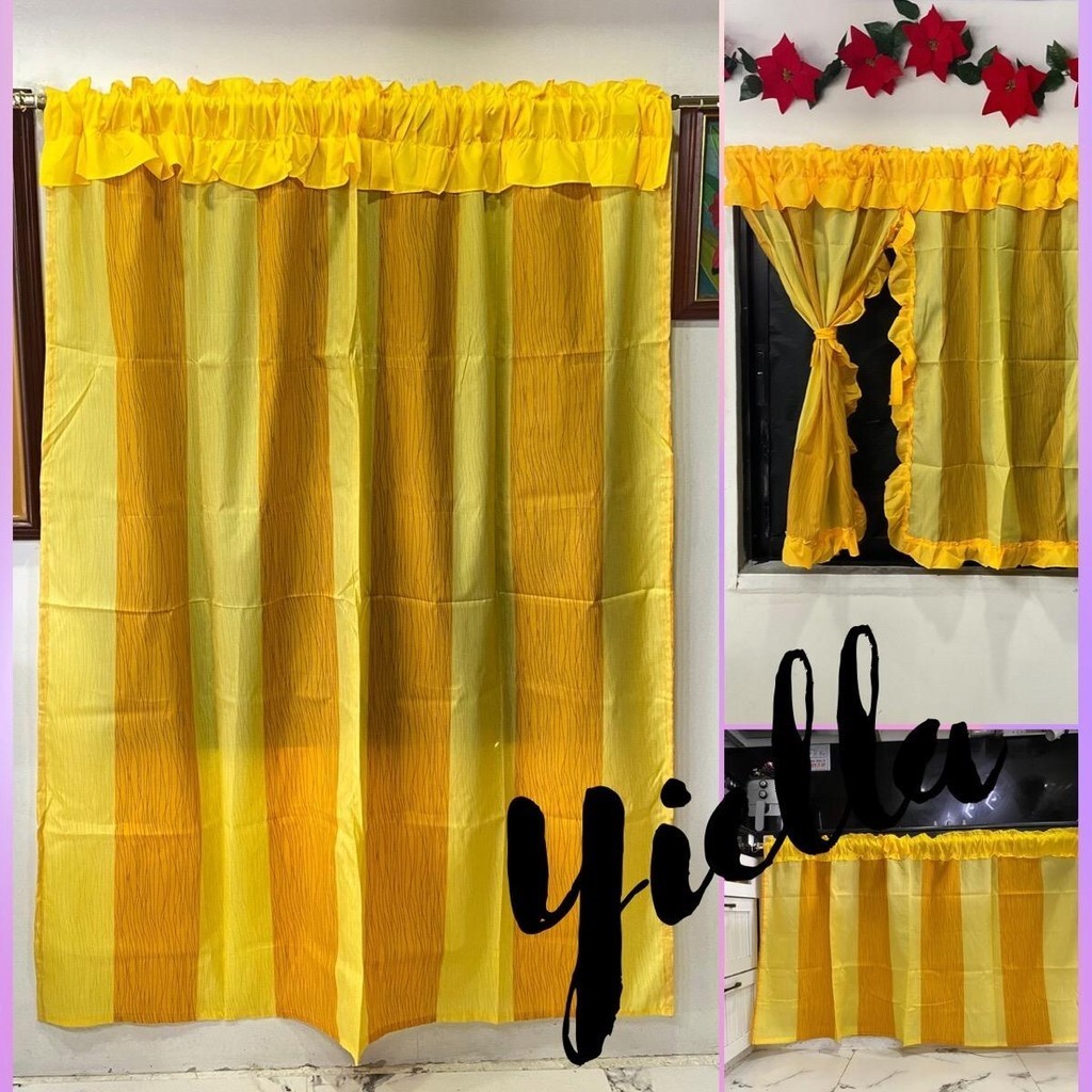 PARTNER FAMILY MATCHY Curtain Set of YELLOW WOODS COLOR for your Pinto ...