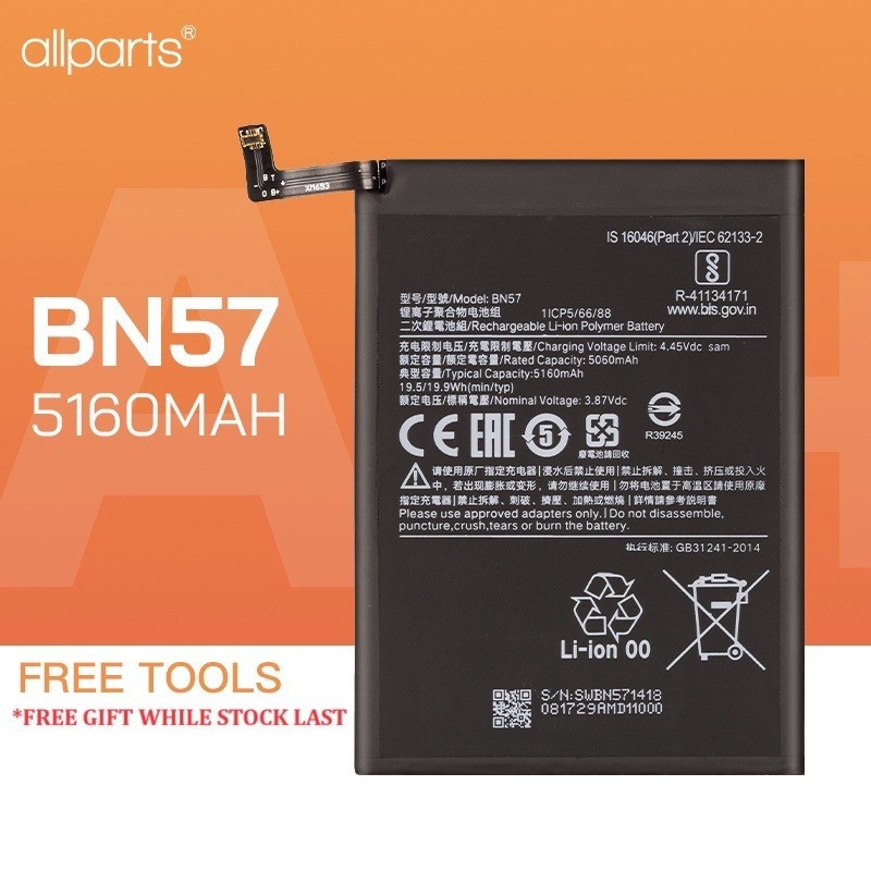 ALLPARTS BN57 Battery for Xiaomi Poco X3 / Poco X3 Pro / Poco X3 NFC ...