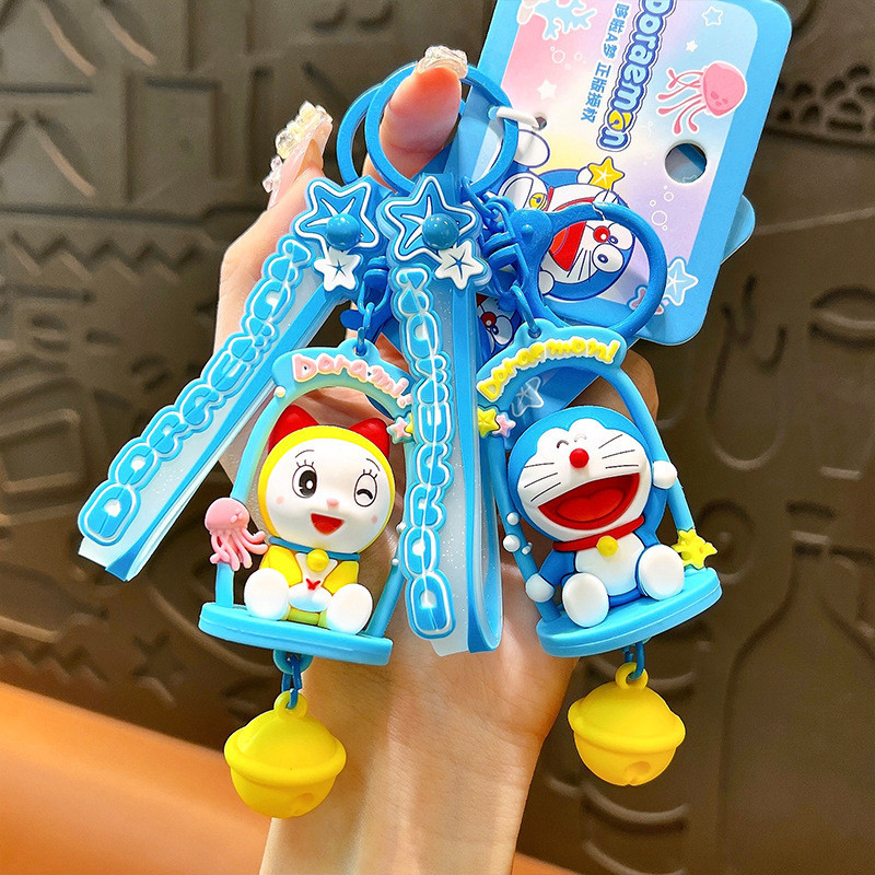 Genuine Doraemon Swing Keychain Cartoon Cute Tinkerbell Cat Pendant ...