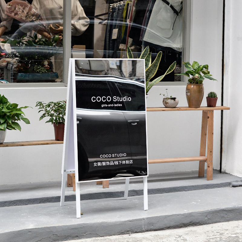 Customized Floor Signboard Display Stand Mirror Surface Stainless Steel ...