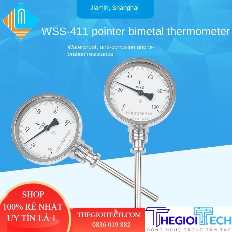 Wsss-411 Index Bimetal Thermometer Mechanical Steam Boiler Tube ...