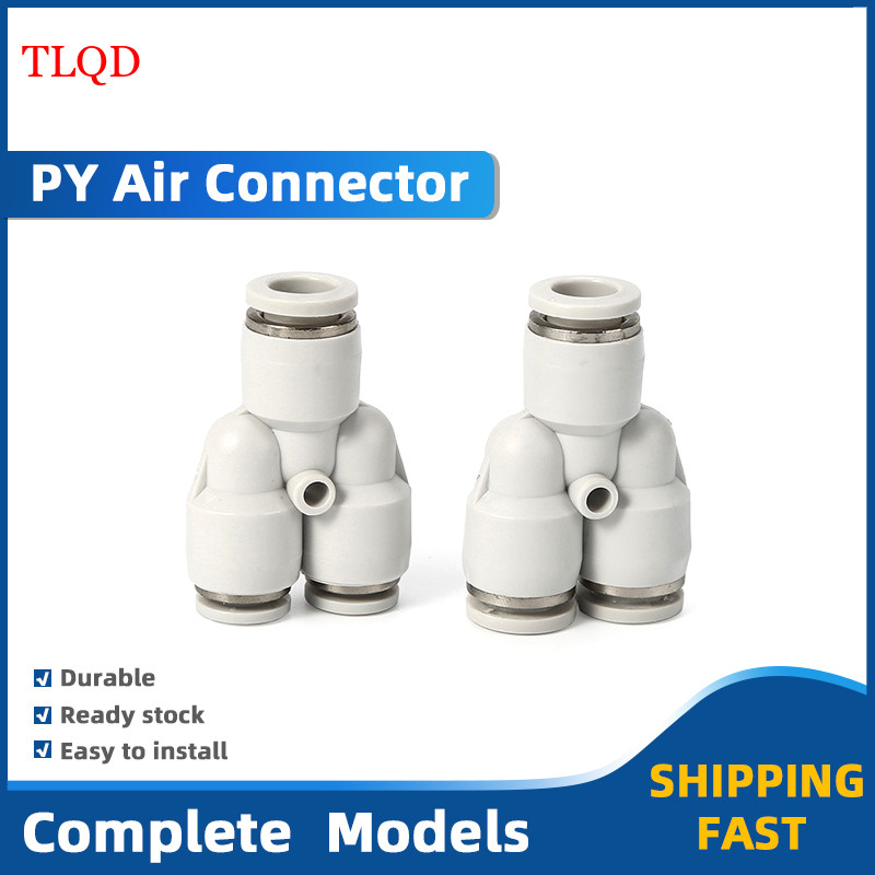 Pneumatic Trachea Quick Connector Y-Type Tee Plastic Connector PY-4 6 8 ...
