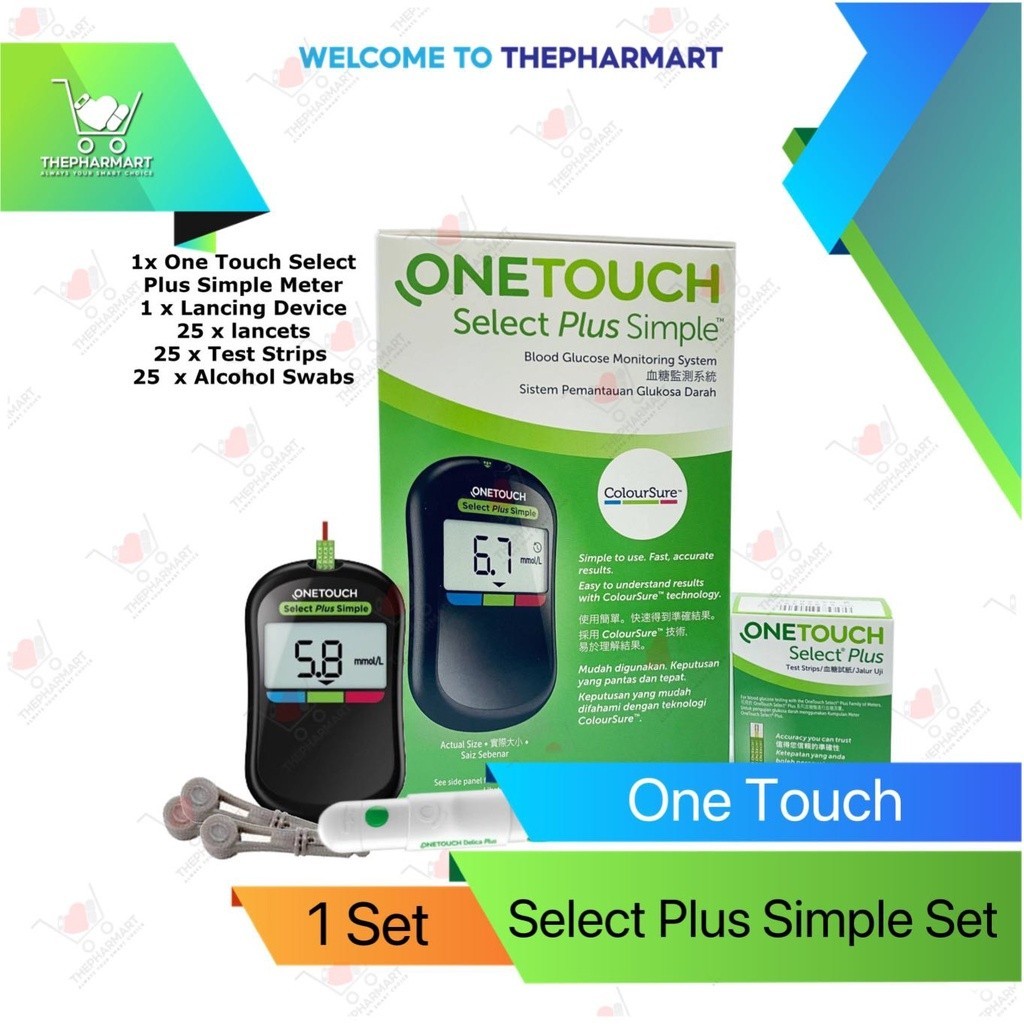 One Touch Select Plus GlucoMeter [COMPLETE SET] | Shopee Malaysia