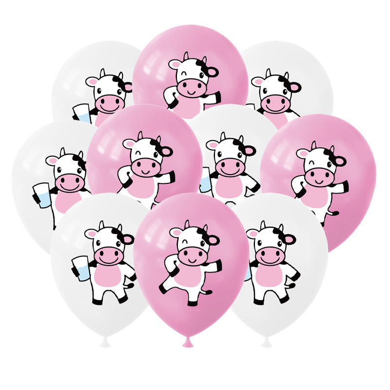 12 inch Cow Latex Balloon Farm Theme Party Balloon Printing Balloons ...
