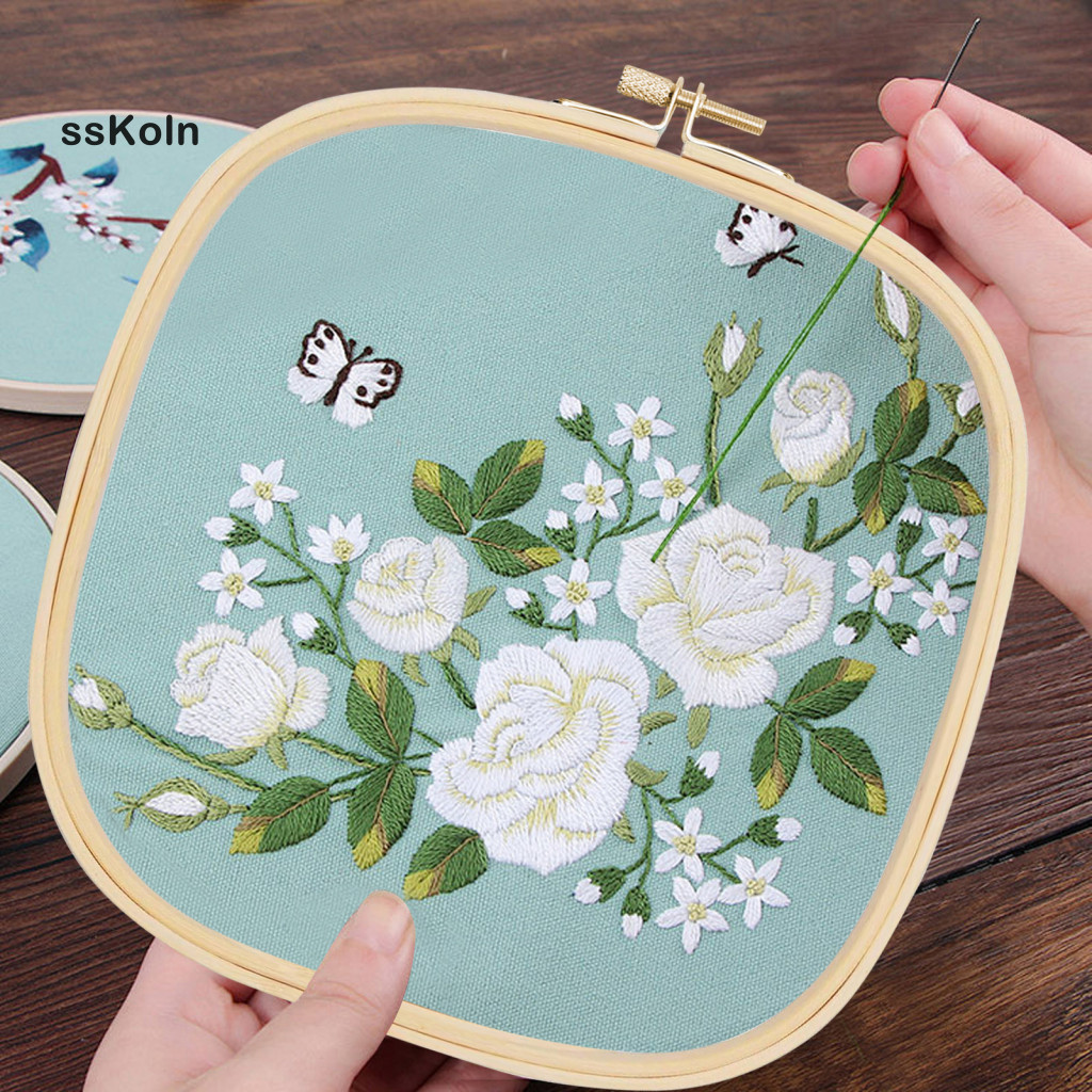 SSK_ Small Square Embroidery Frame Bamboo Embroidery Frame Adjustable ...