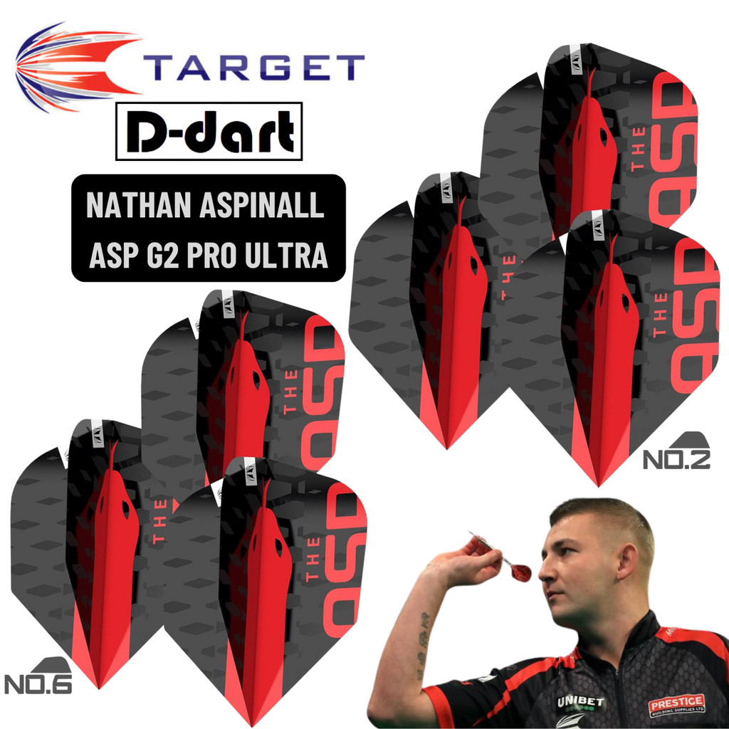 TARGET DARTS FLIGHT- NO6/NO2 NATHAN ASPINAL ASP G2 PRO.ULTRA Dart ...