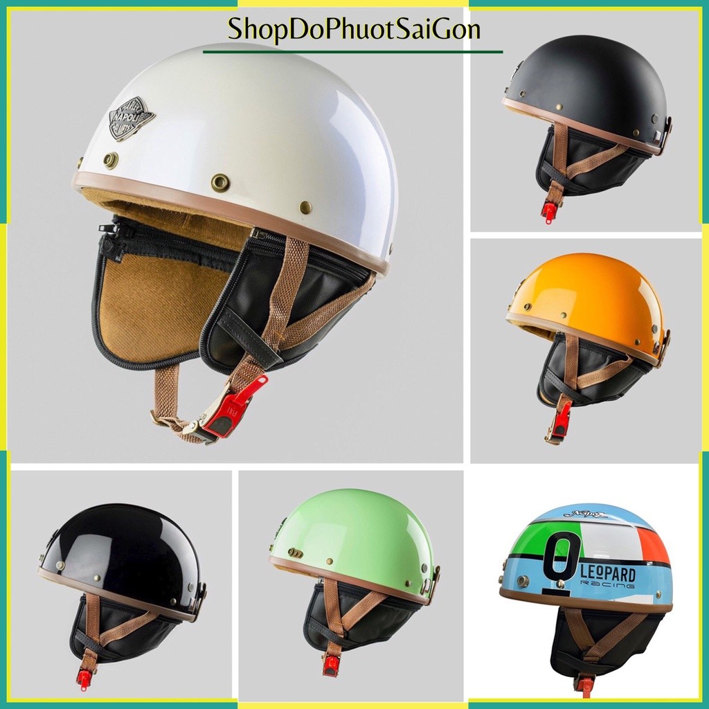 Napoli N04 Half Head Helmet Leather Type. | Shopee Malaysia