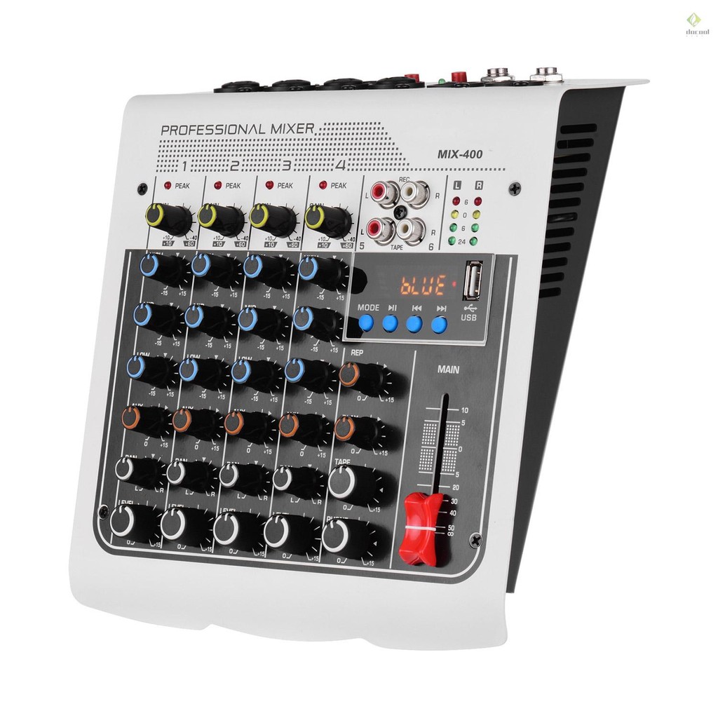 MIX-400 Professional 6-Channel Audio Mixer Mixing Console 3-Band EQ ...