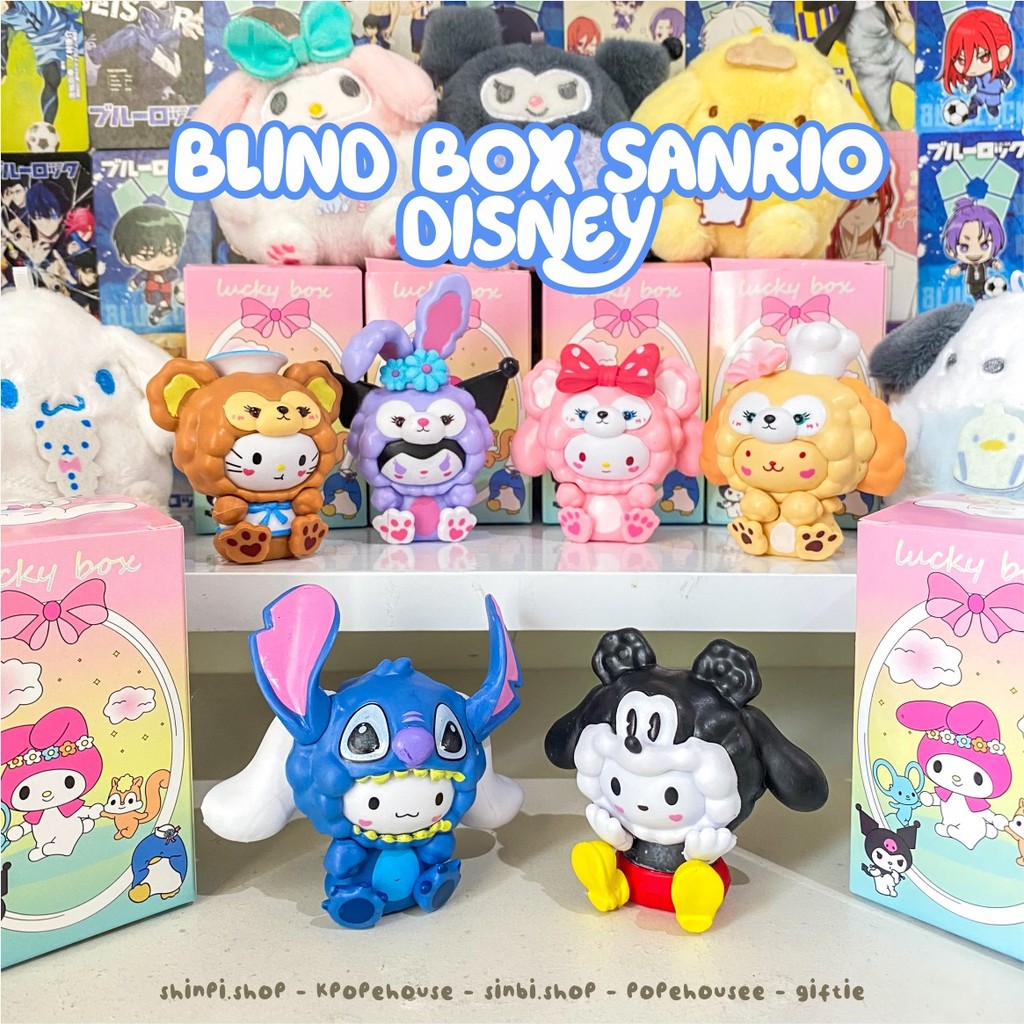 Sanrio X MINISO DISNEY BLIND BOX SERIES DISPLAY FUNNY FIGURES GEMAS ...