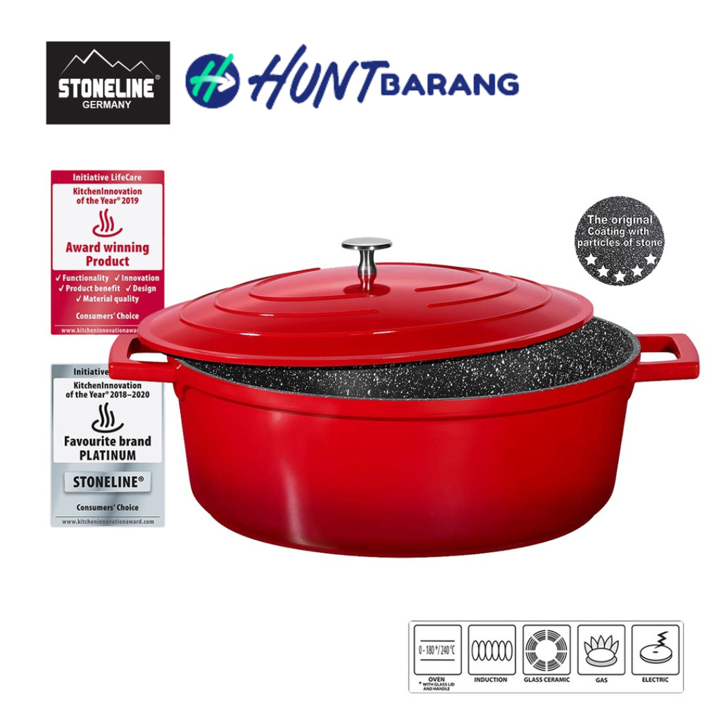 STONELINE® Gourmet Roaster With Self-Moistening Circulation Lid, Cherry ...