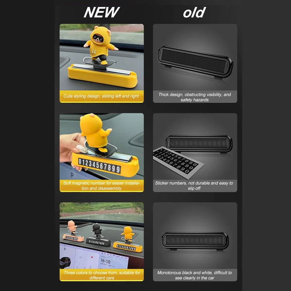 Creative Moving Bear Magnetic Number Plate Car Automatic Sliding ...