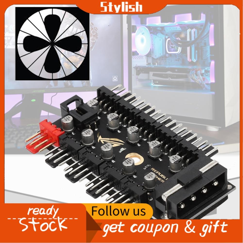 Stylish365 PWM fan hubs 10-channel motherboard control board with ...