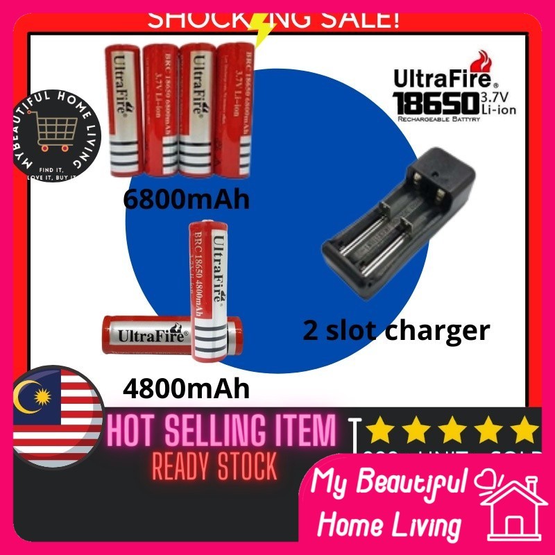 (UP TO 8 IN A SET) 3.7V 18650 UltraFire Vape Battery Rechargeable ...