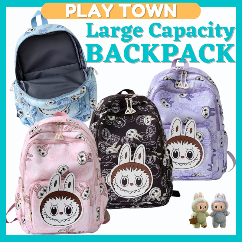 44CM Labubu School Bag Cute Cartoon Large Capacity SchoolBags Popmart ...