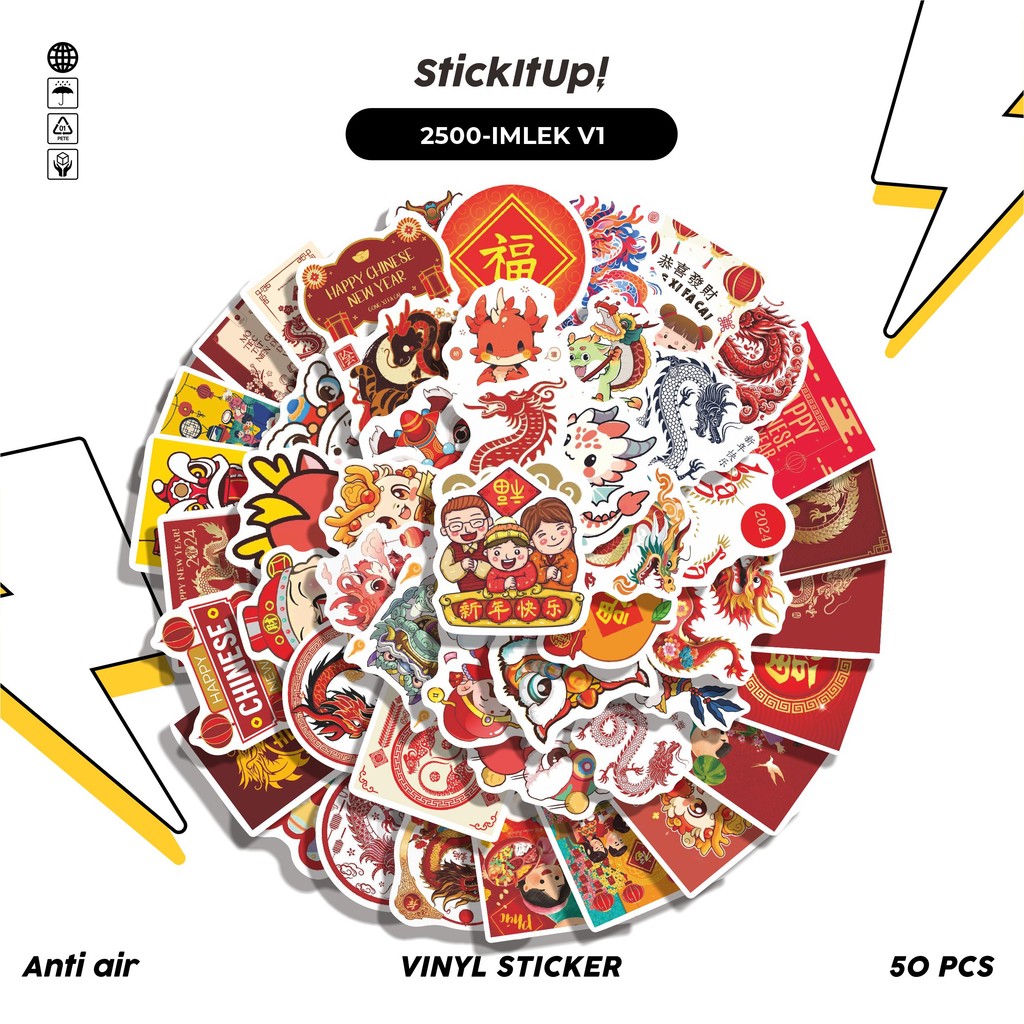 HP 50 Pcs IMLEK V1 Sticker Pack Cute Aesthetic Vinyl Waterproof for ...