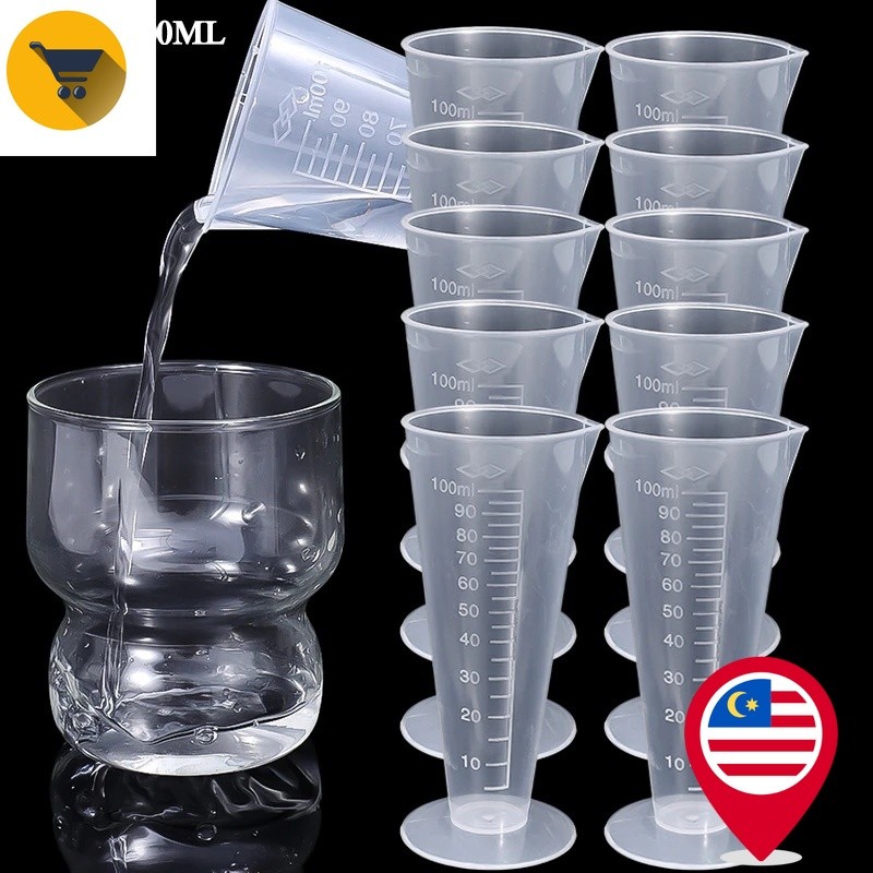 MK2 50/100ML Transparent Triangular Measuring Cup Clear Plastic ...