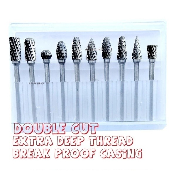 Tungsten Carbide Burr 10pcs 6x3mm Rotary Porting Tool (Free Heavy Duty ...