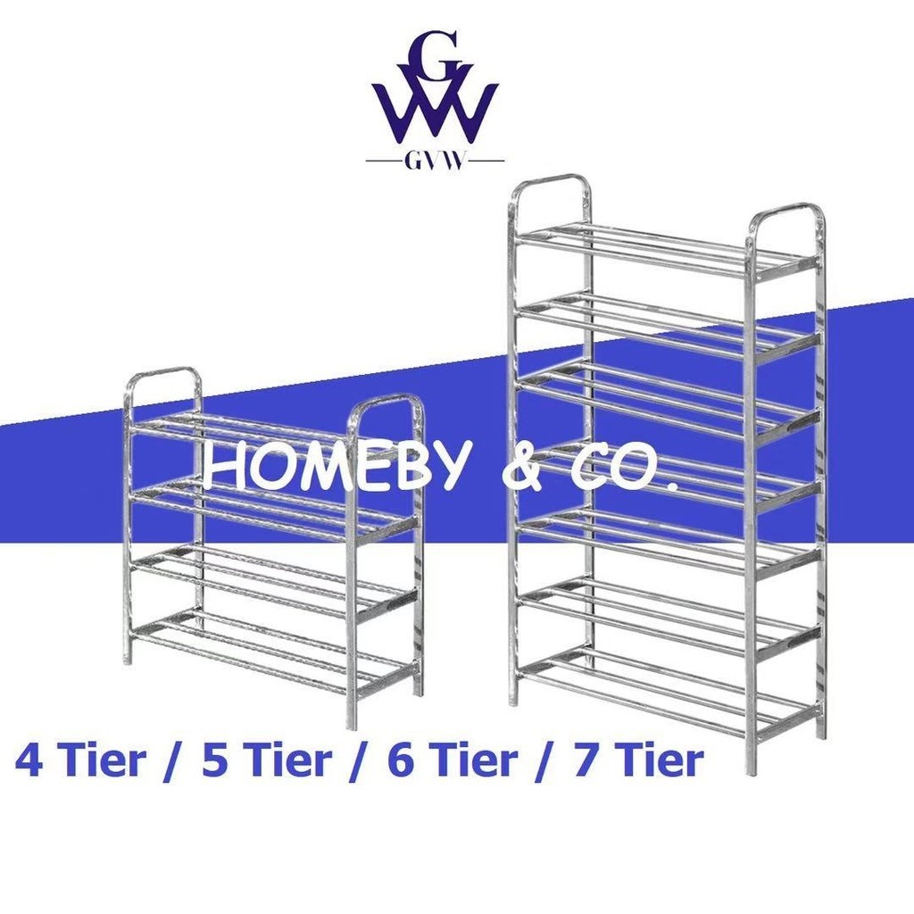 Stainless Steel Shoes Rack Flower Rack Indoor Outdoor Rack Almari Rak ...