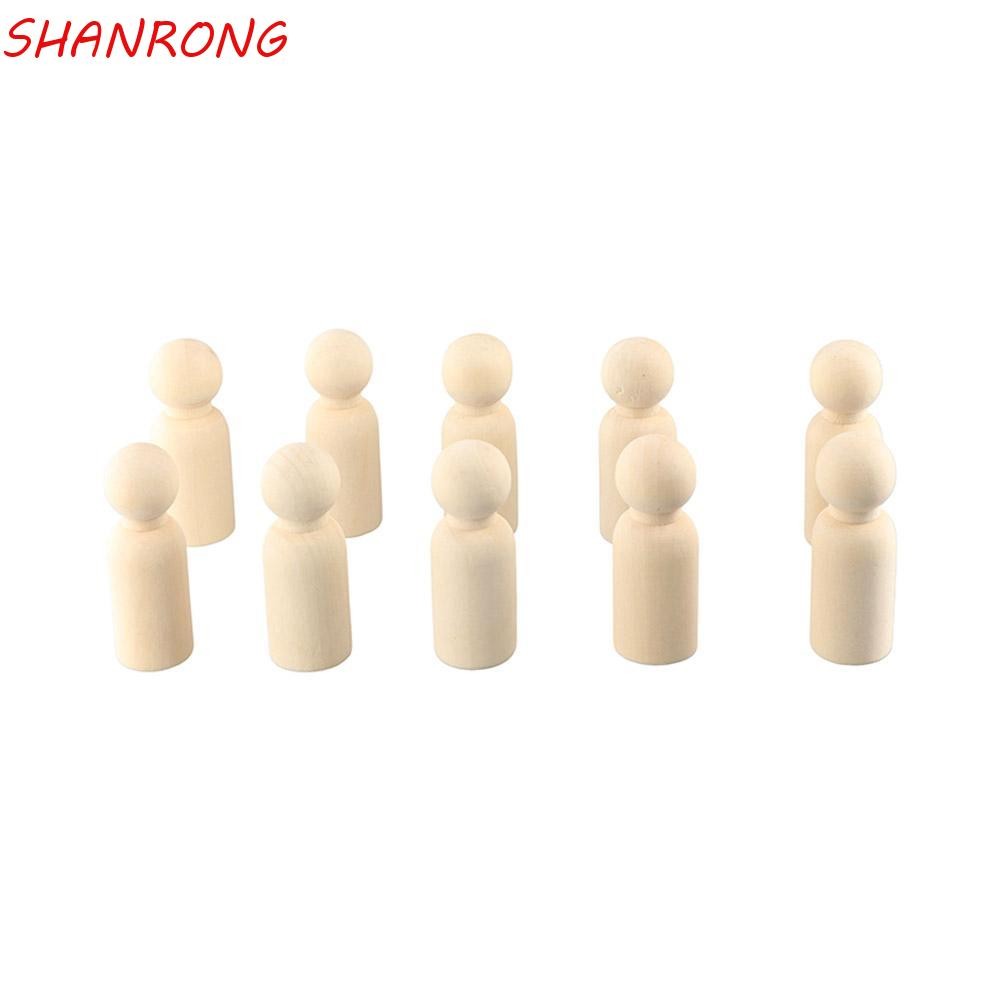 SHANRONG Wooden Peg Doll DIY 20pcs Handmade Puppets Male Female Natural ...