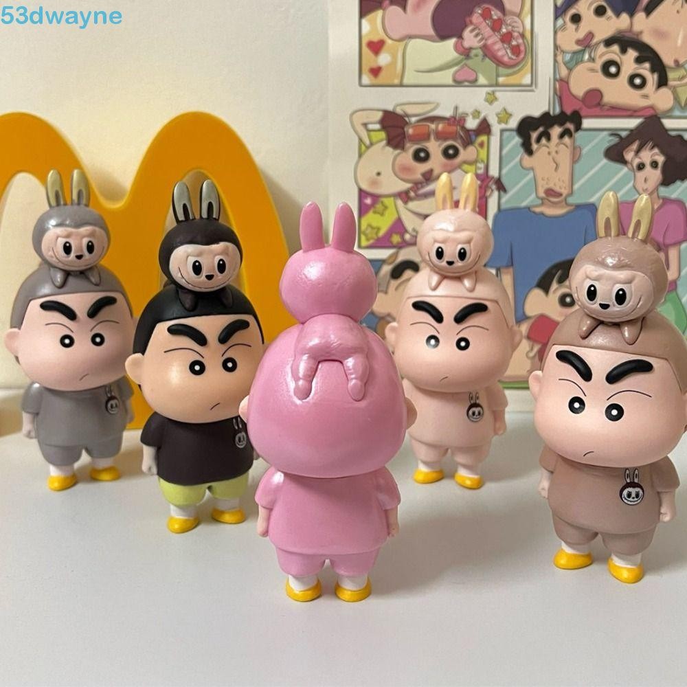 DWAYNE Labubu Crayon Shin-Chan Figure, PVC Doll Statue Crayon Shin-Chan ...
