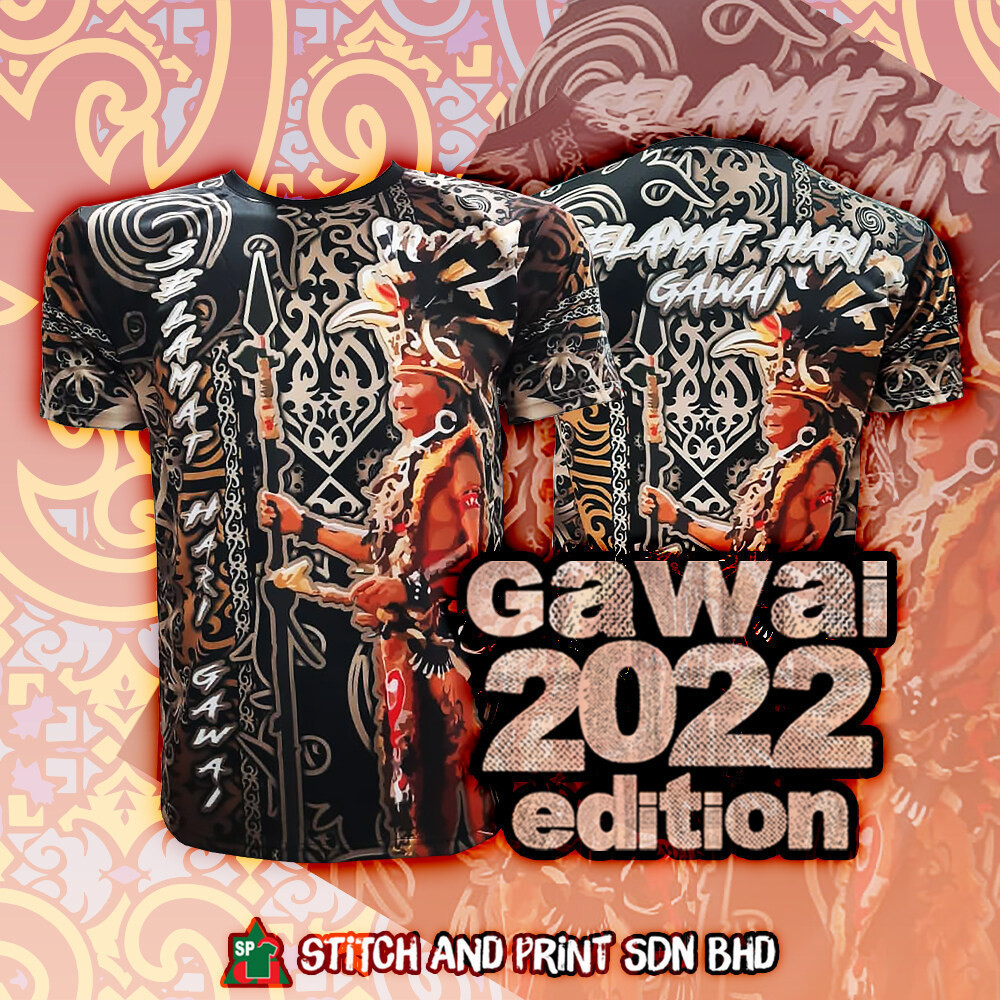 2024 fashion THE BORNEO WARRIOR GAWAI Sarawak Tshirt Sublimation Jersey Unisex Full Print ...