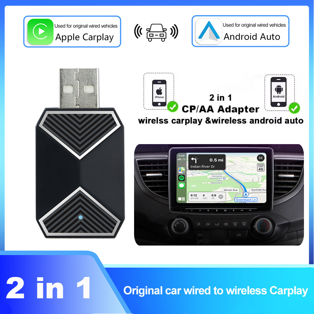 New Wireless CarPlay Android Car AI Box Adapter Car BT WiFi 2-in-1 AI ...