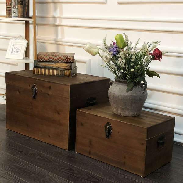 tabung viral tabung kayu 5000 Imported Retro Extra Large Solid Wood Box ...