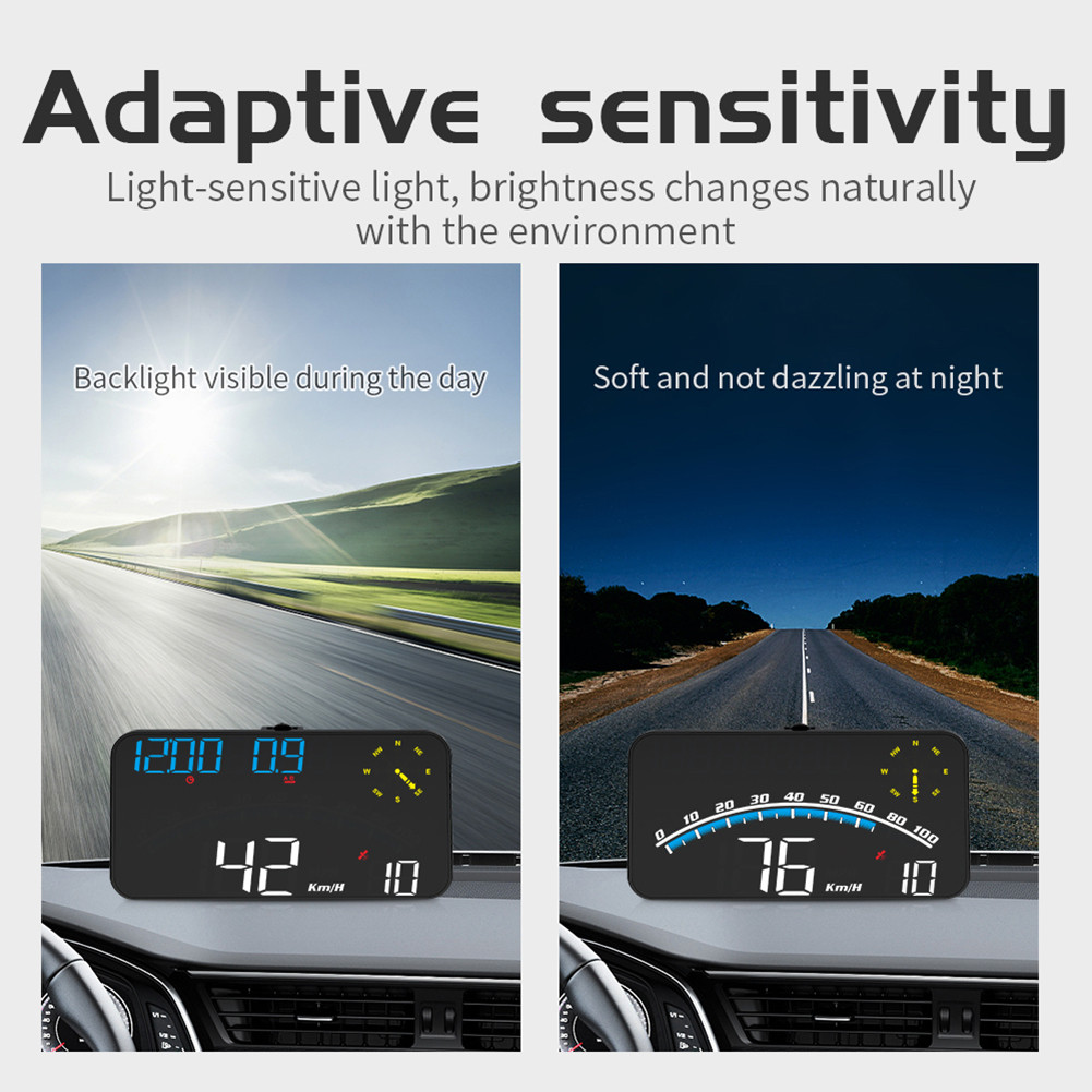 5.5in Digital Speedometer Speeding Alarm KMH/MPH for All Vehicles (Blue ...