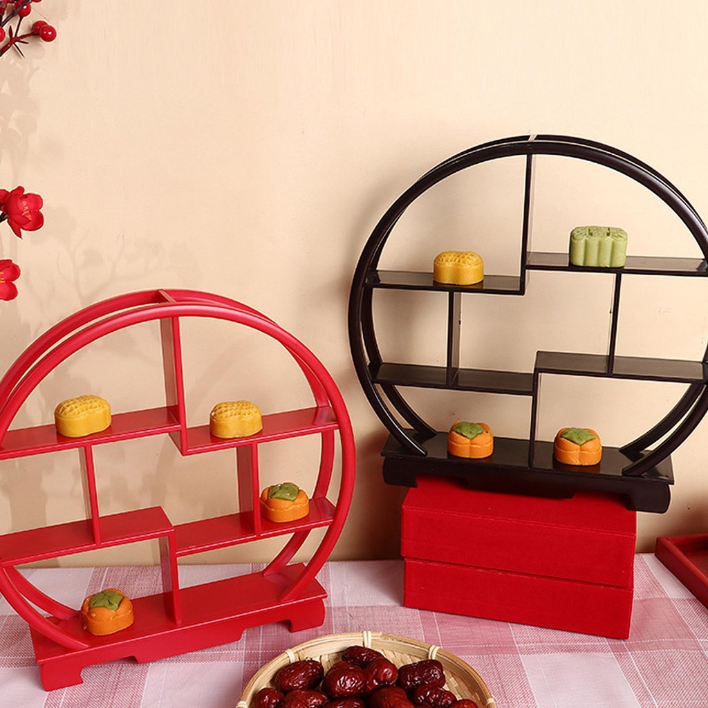 [yiodusi] Wooden Display Shelf Chinese Display Stand Stable Pantry ...